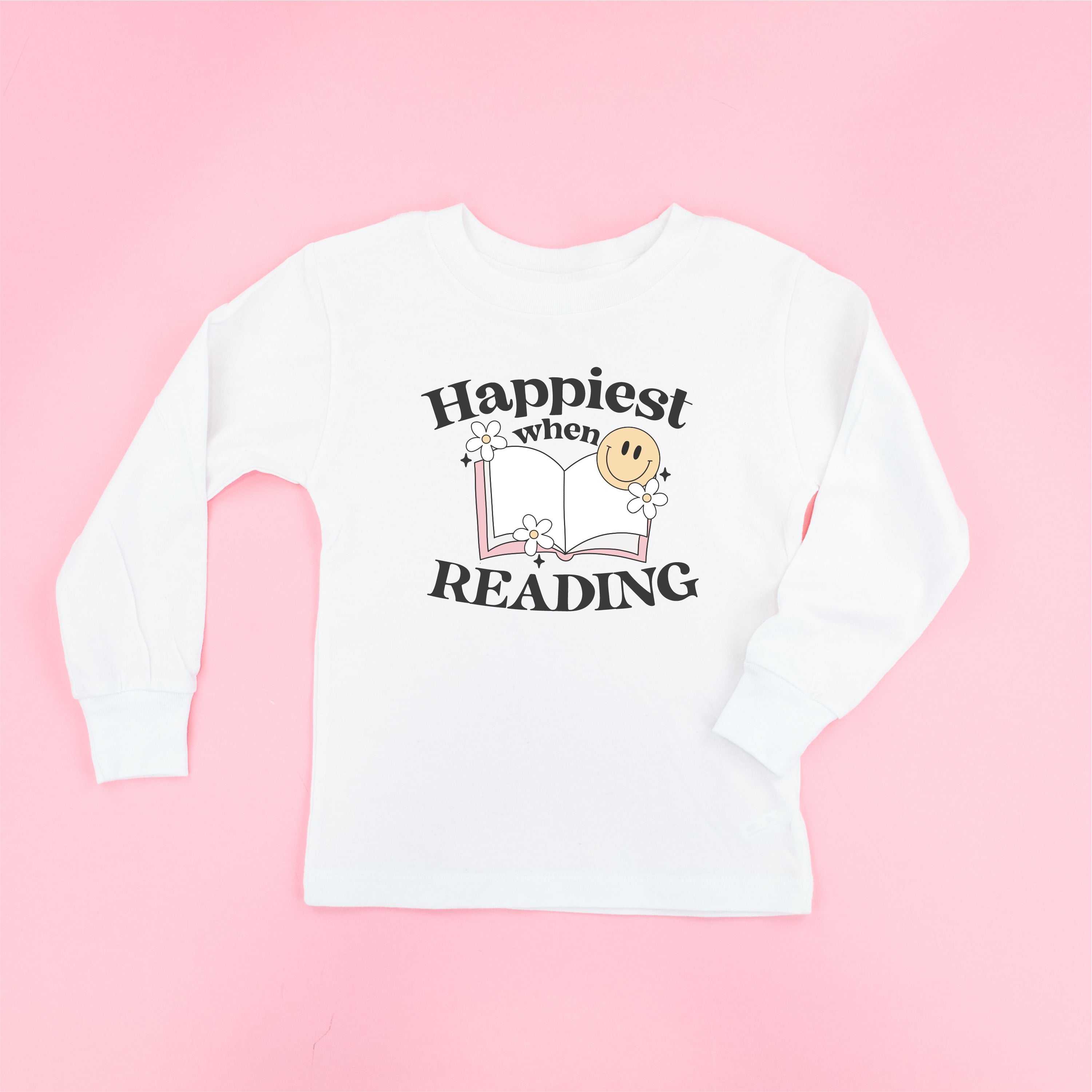 Happiest When Reading - Long Sleeve Child Shirt – Little Mama Shirt ...