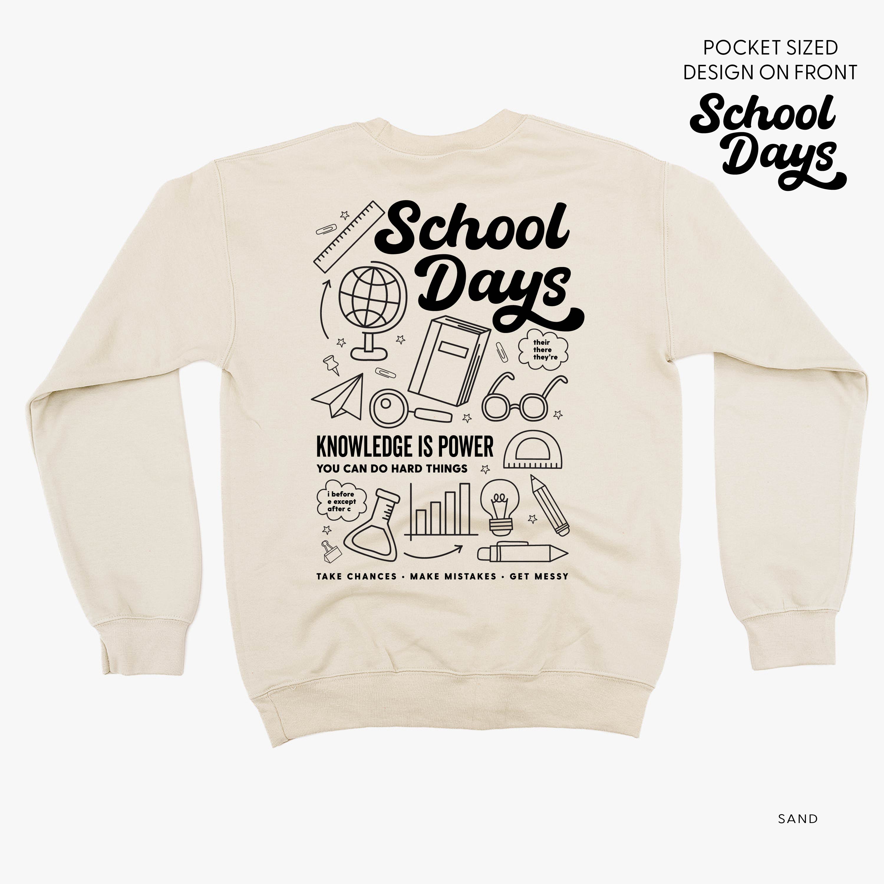 School Days Pocket Design on Front w/ Full School Days Design on Back ...
