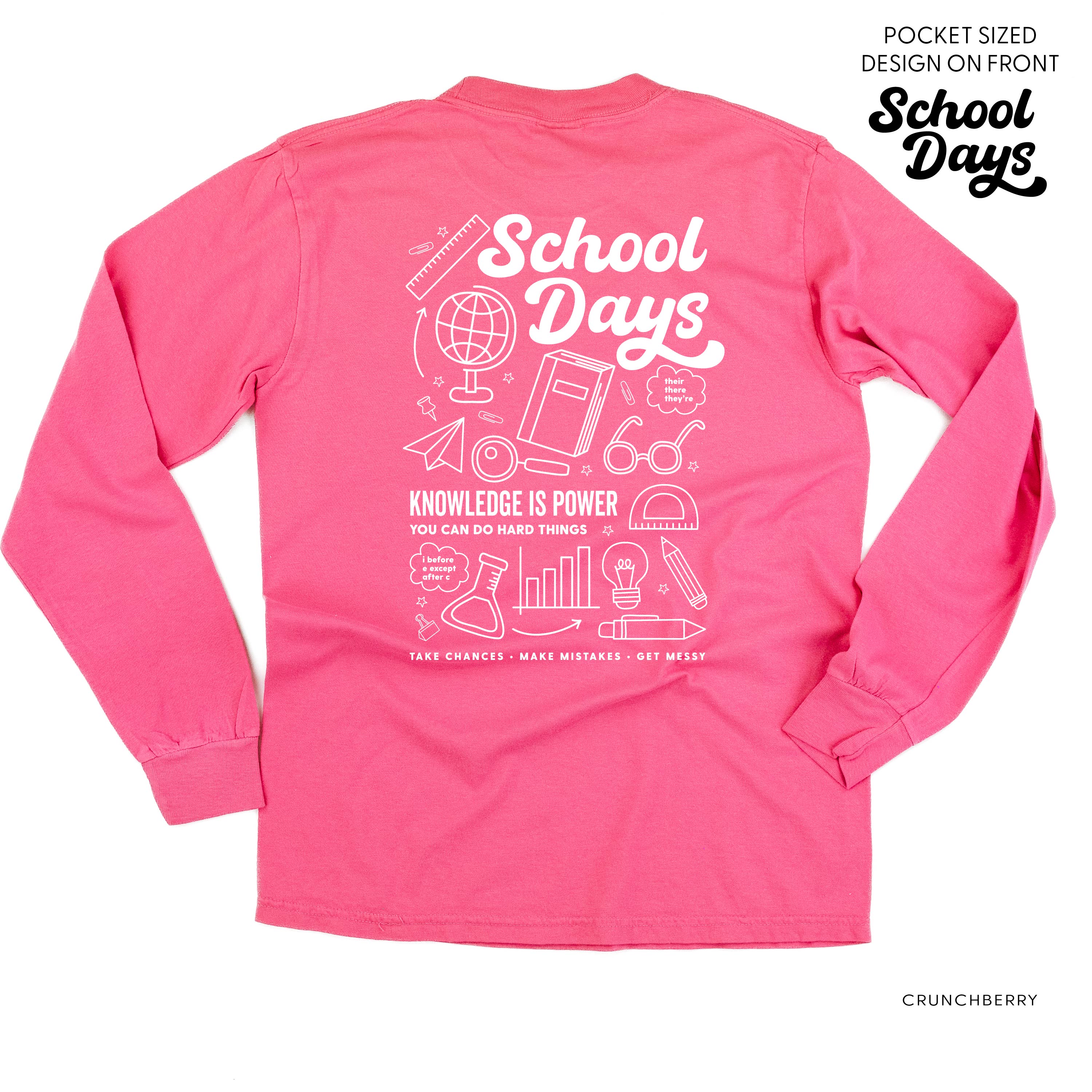 School Days Pocket Design on Front w/ Full School Days Design on Back ...