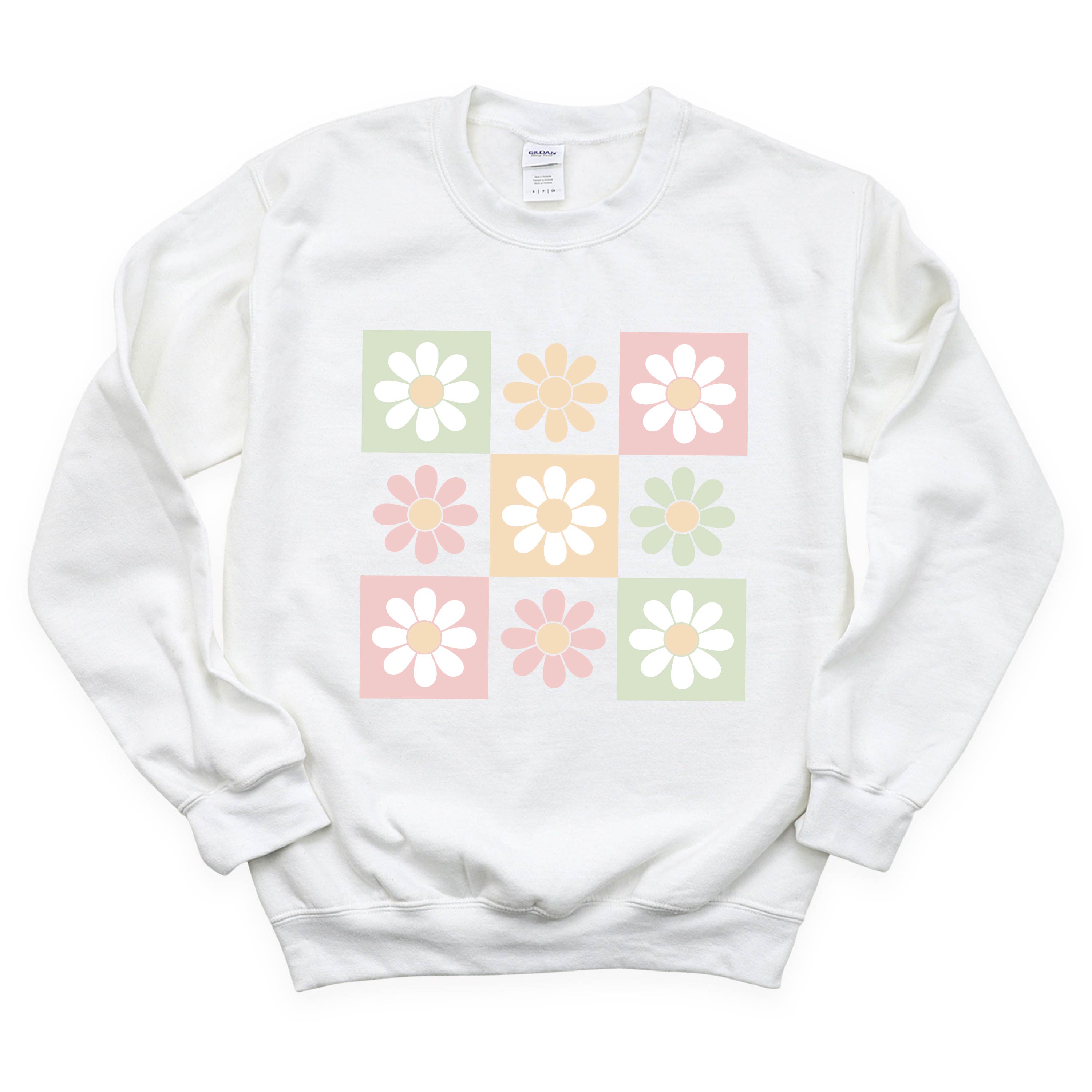 3x3 Checker Board Flowers - BASIC Fleece – Little Mama Shirt Shop LLC