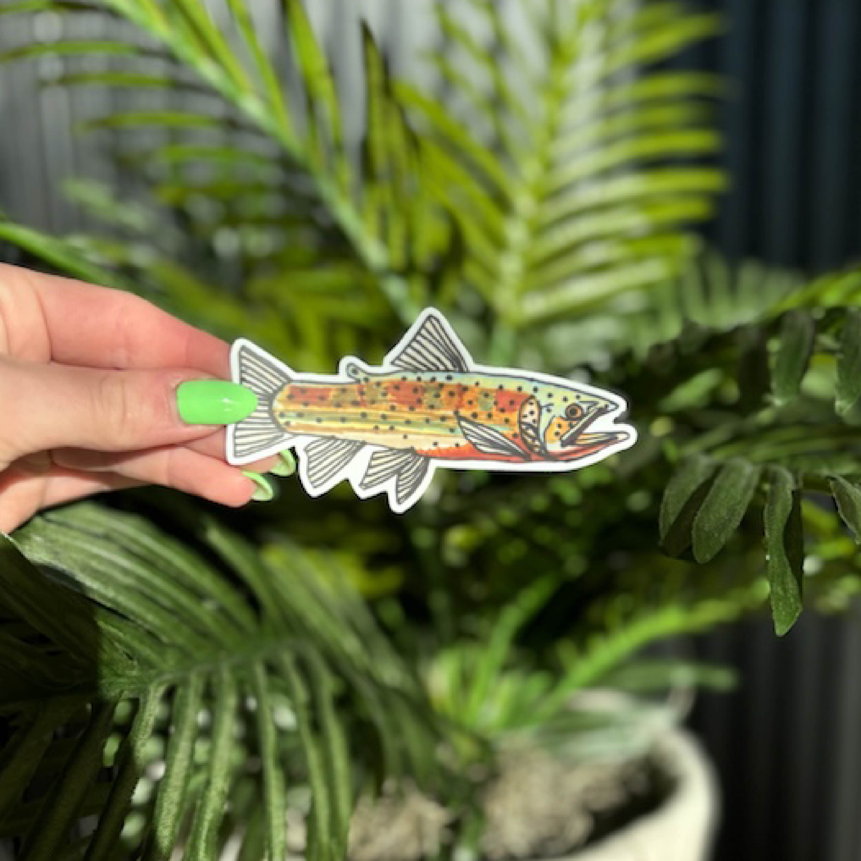 LMSS® STICKER - Cutthroat Trout (Full Body) – Little Mama Shirt Shop LLC