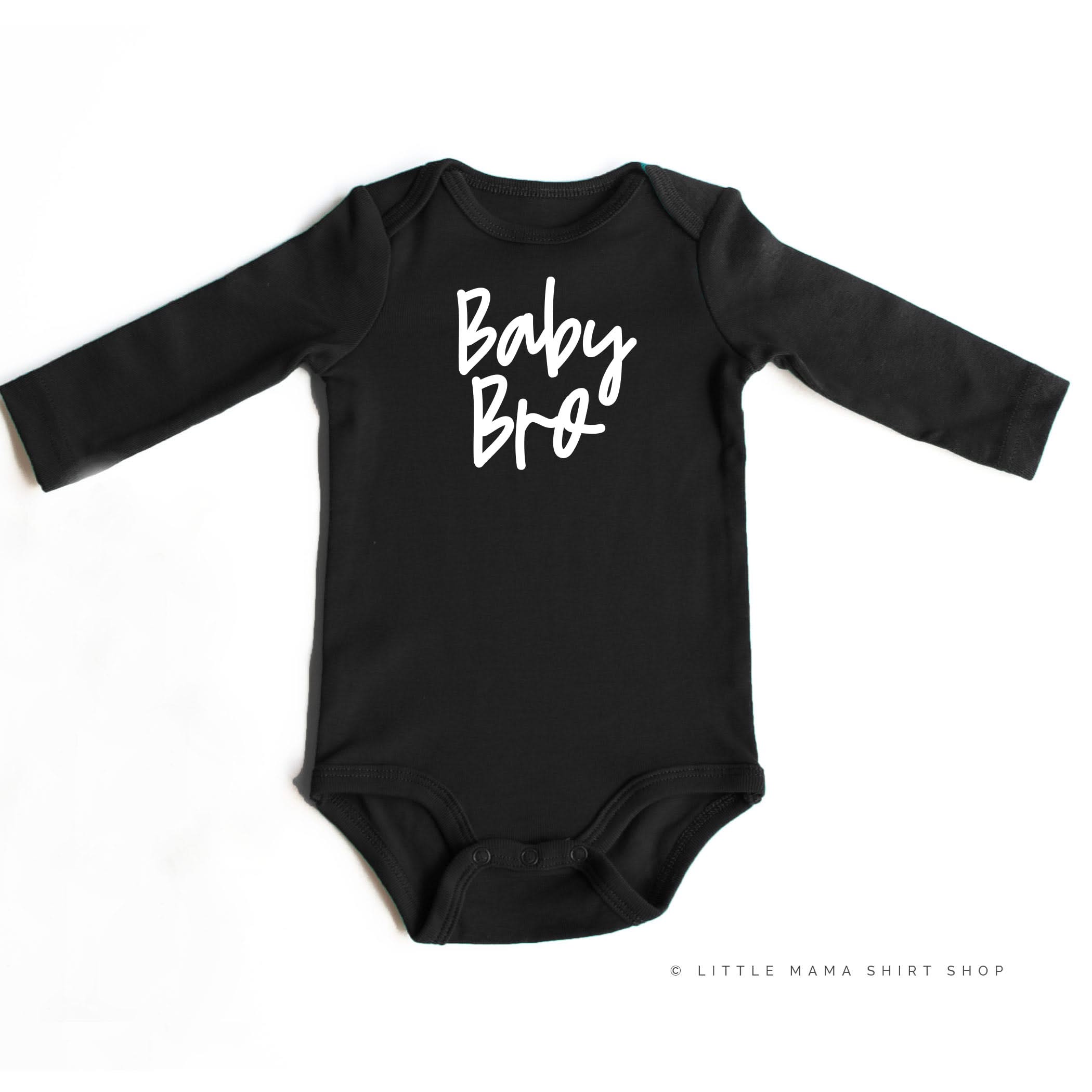 Baby Bro - Cursive - Long Sleeve Child Shirt – Little Mama Shirt Shop LLC