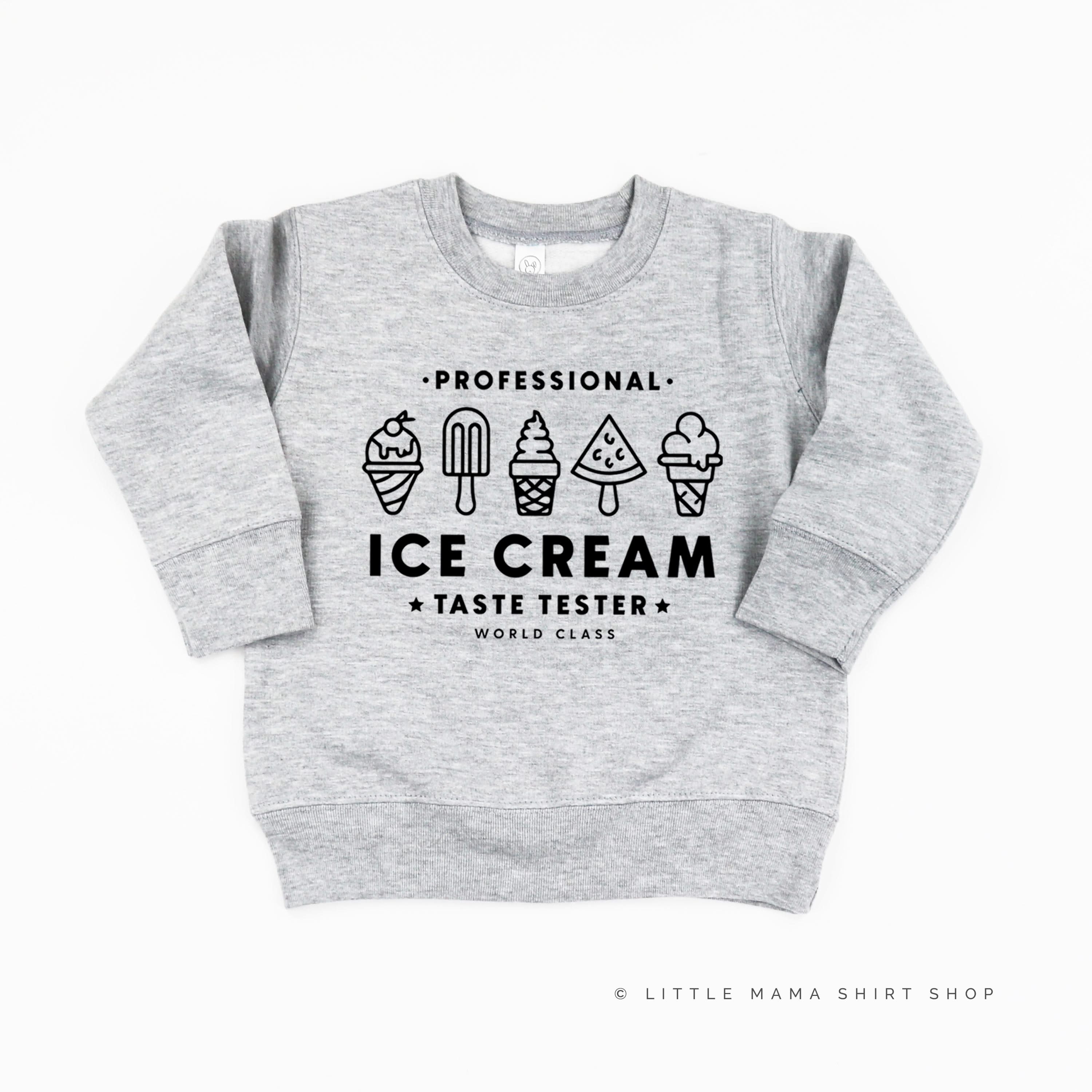 Professional Ice Cream Taste Tester - Single Cone on Back - Child Swea ...